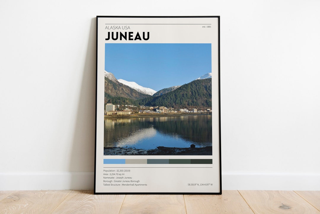 Juneau Alaska Poster / Retro Alaskan Travel Print / the Last Frontier ...