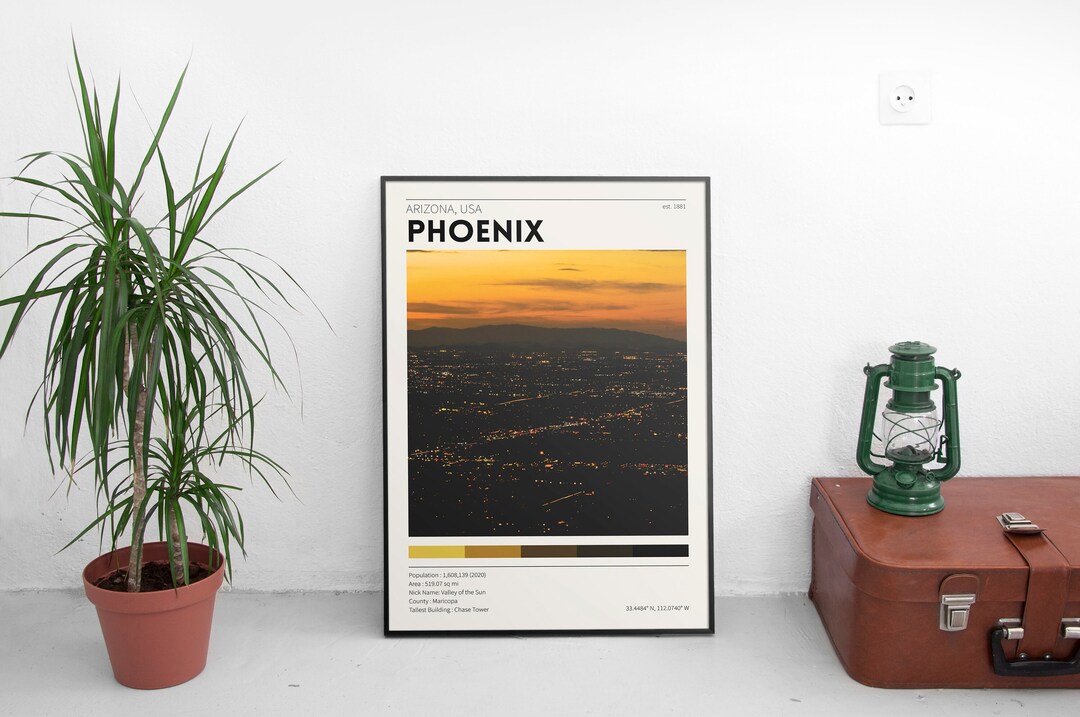 Phoenix Arizona Poster / Camelback Mountain / Vintage Travel Poster ...