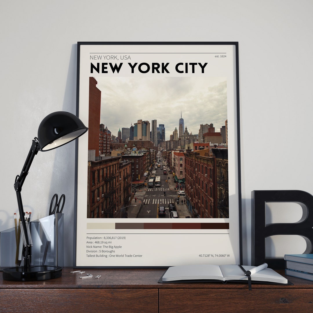 New York City Poster / Vintage City Poster / Retro Wall Decor ...