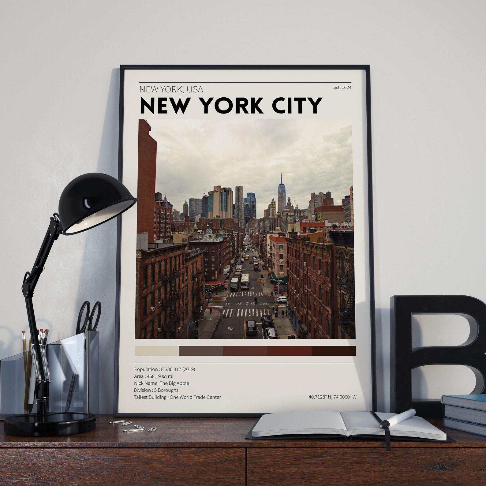 New York City Poster / Vintage City Poster / Retro Wall Decor - Etsy