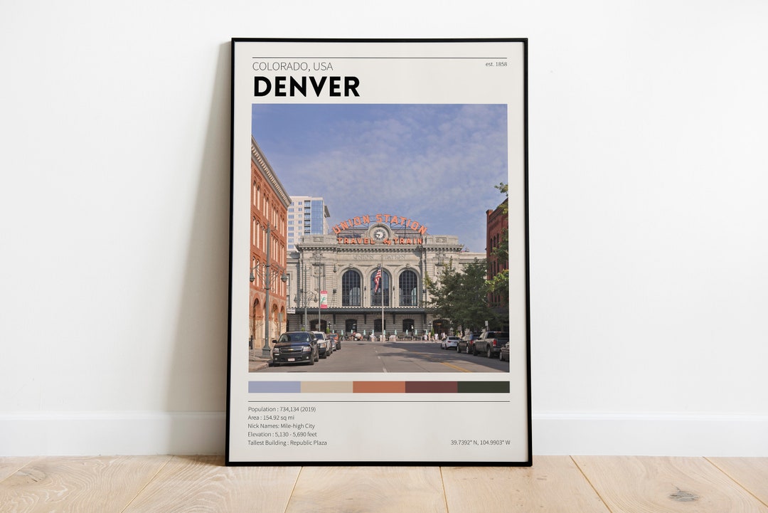 Denver Colorado Poster / Union Station / Vintage City Poster / Retro ...