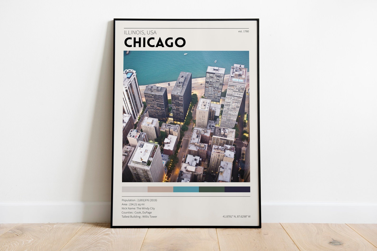 Chicago Poster / Vintage City Poster / Retro Wall Decor / - Etsy