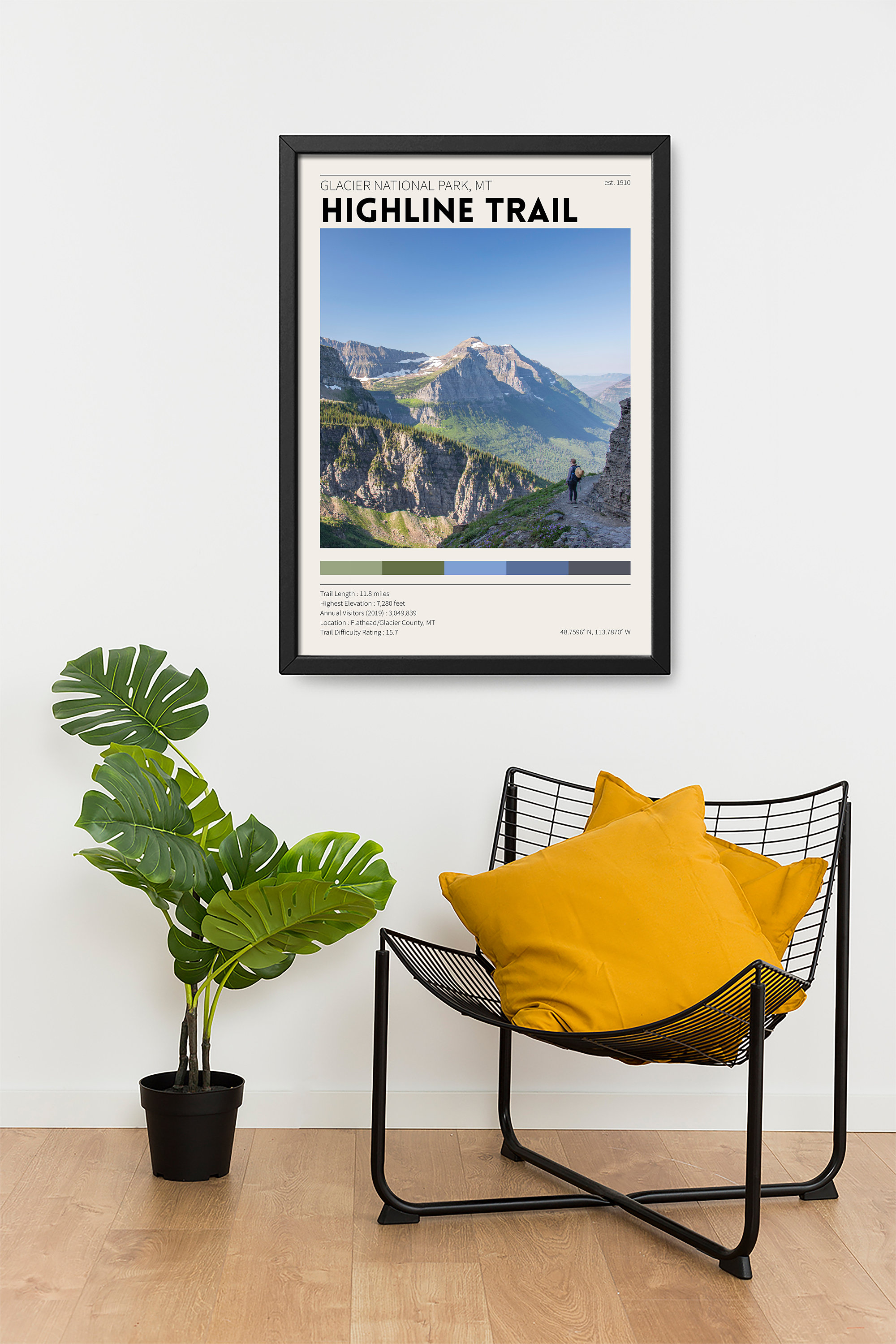 Highline Trail Poster / Glacier National Park / Vintage Travel - Etsy