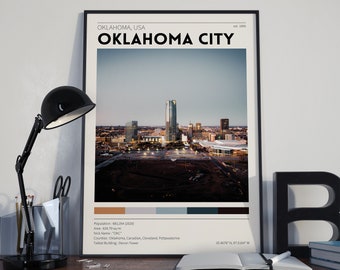 Oklahoma Premium Matte Poster Oklahoma Watercolor Floral - Etsy