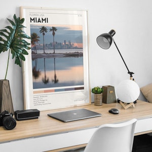 Miami Florida Poster / Miami Beach / Vintage City Poster / Retro Wall ...