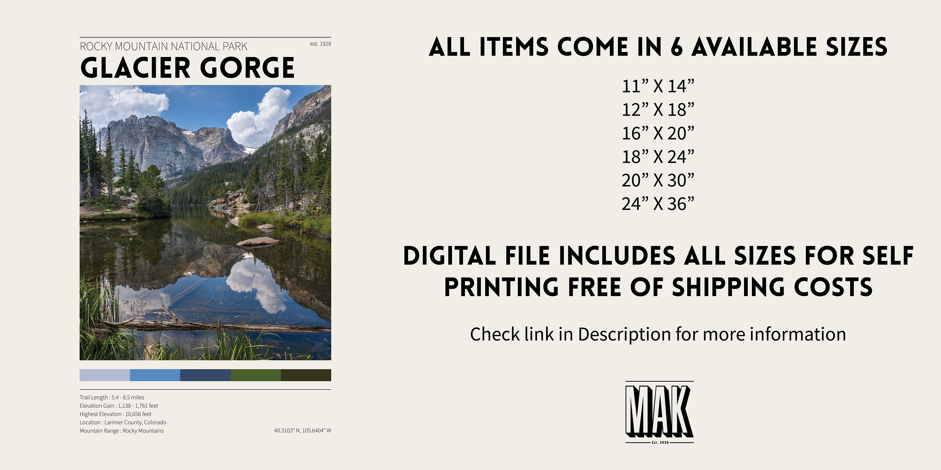 Glacier Gorge Trail / Rocky Mountain National Park / Vintage - Etsy