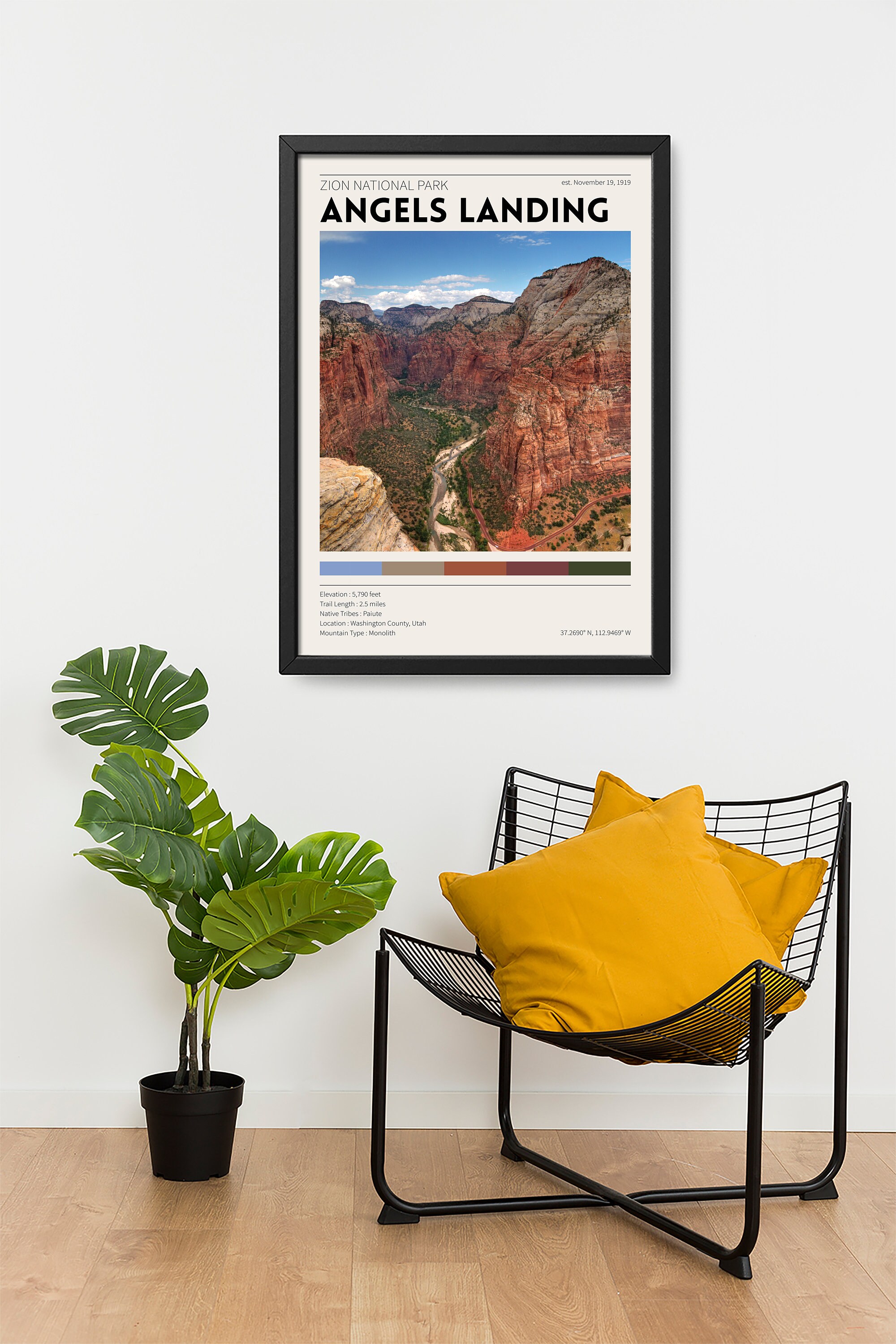 Angels Landing / Zion National Park Poster / Vintage National - Etsy