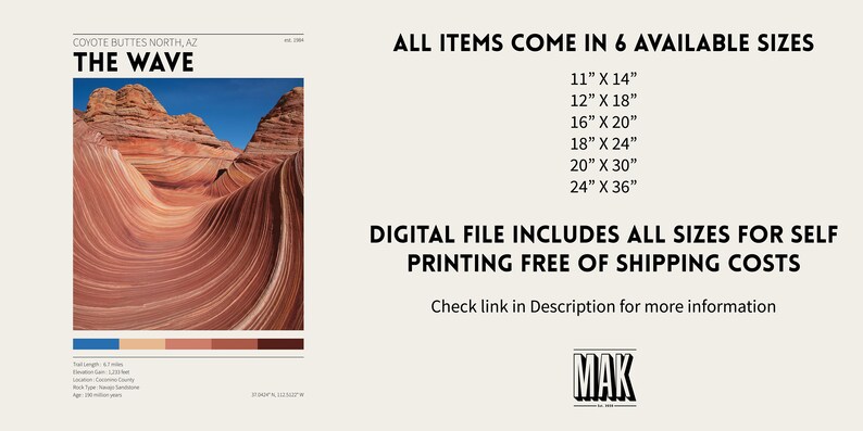 The Wave Trail / Arizona Photography Poster / Paria - Etsy