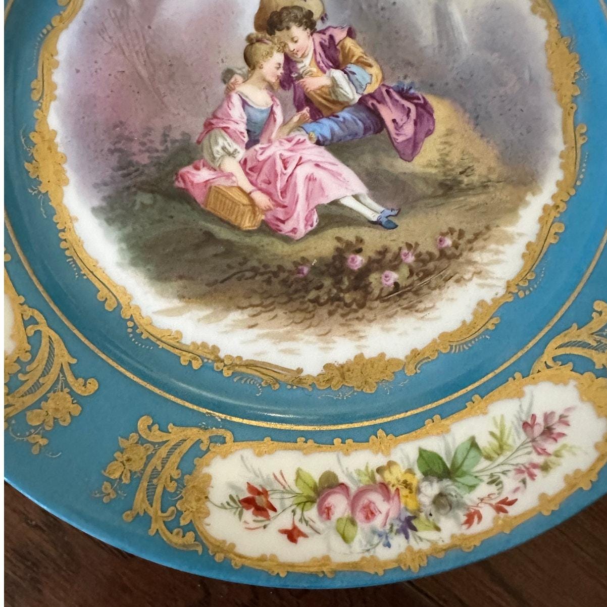 Antique Sevres Hand Painted Plate Porcelain 1800s Signed - Etsy
