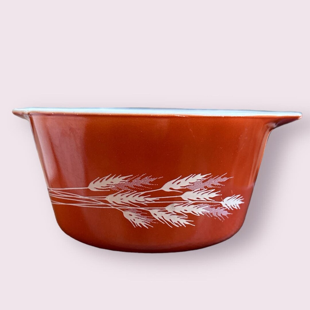 Vintage Pyrex 473-B Autumn Harvest Wheat Casserole Dish Resting Bowl - Etsy