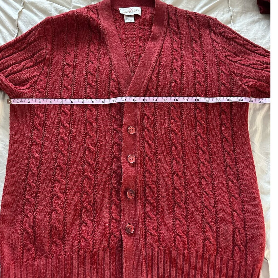 Vintage Brick Red Jantzen Cardigan XL Made in USA - Etsy