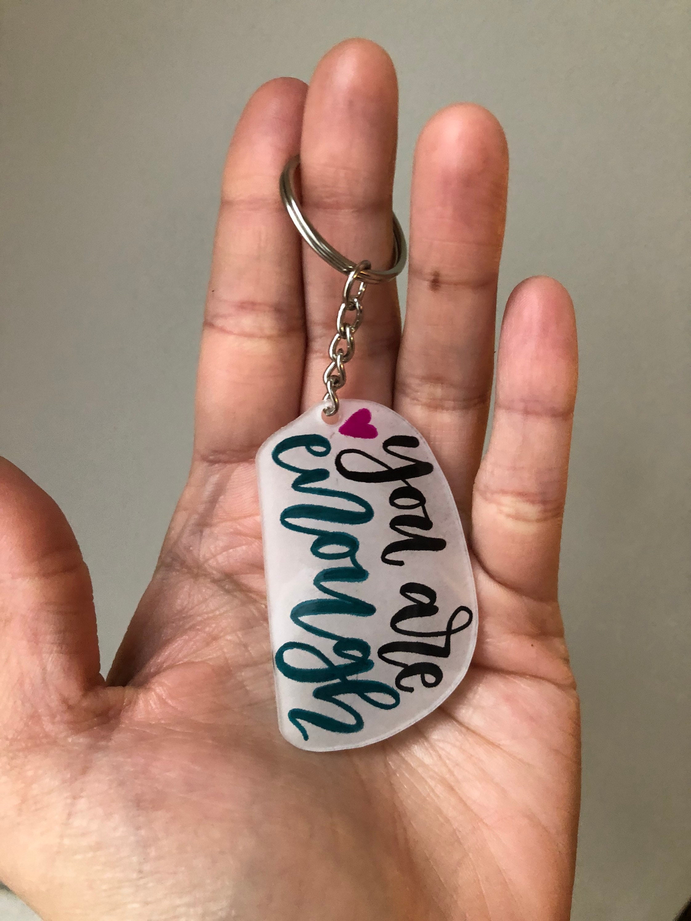 Black and Turquoise “you Are Enough” Cursive Phrase With Pink Heart 2 1 ...