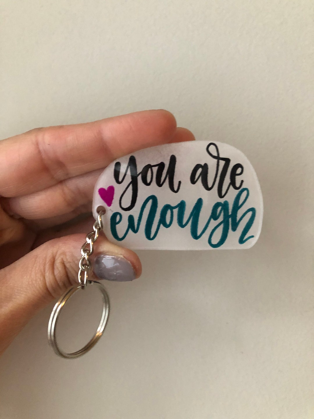 Black and Turquoise “you Are Enough” Cursive Phrase With Pink Heart 2 1 ...