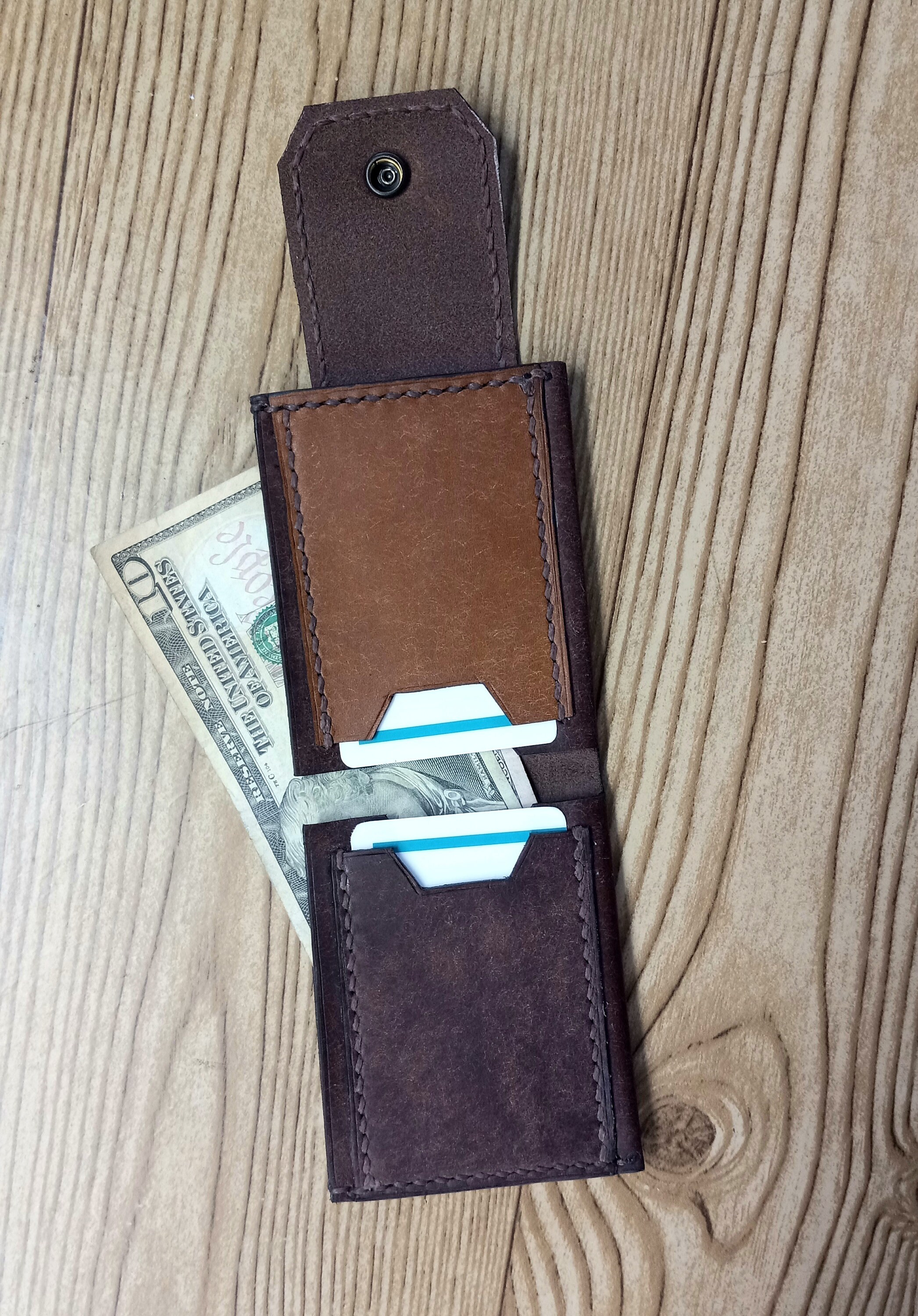 Compact Leather Wallet, Mini Bi-fold Wallet, Small Wallet for Men ...