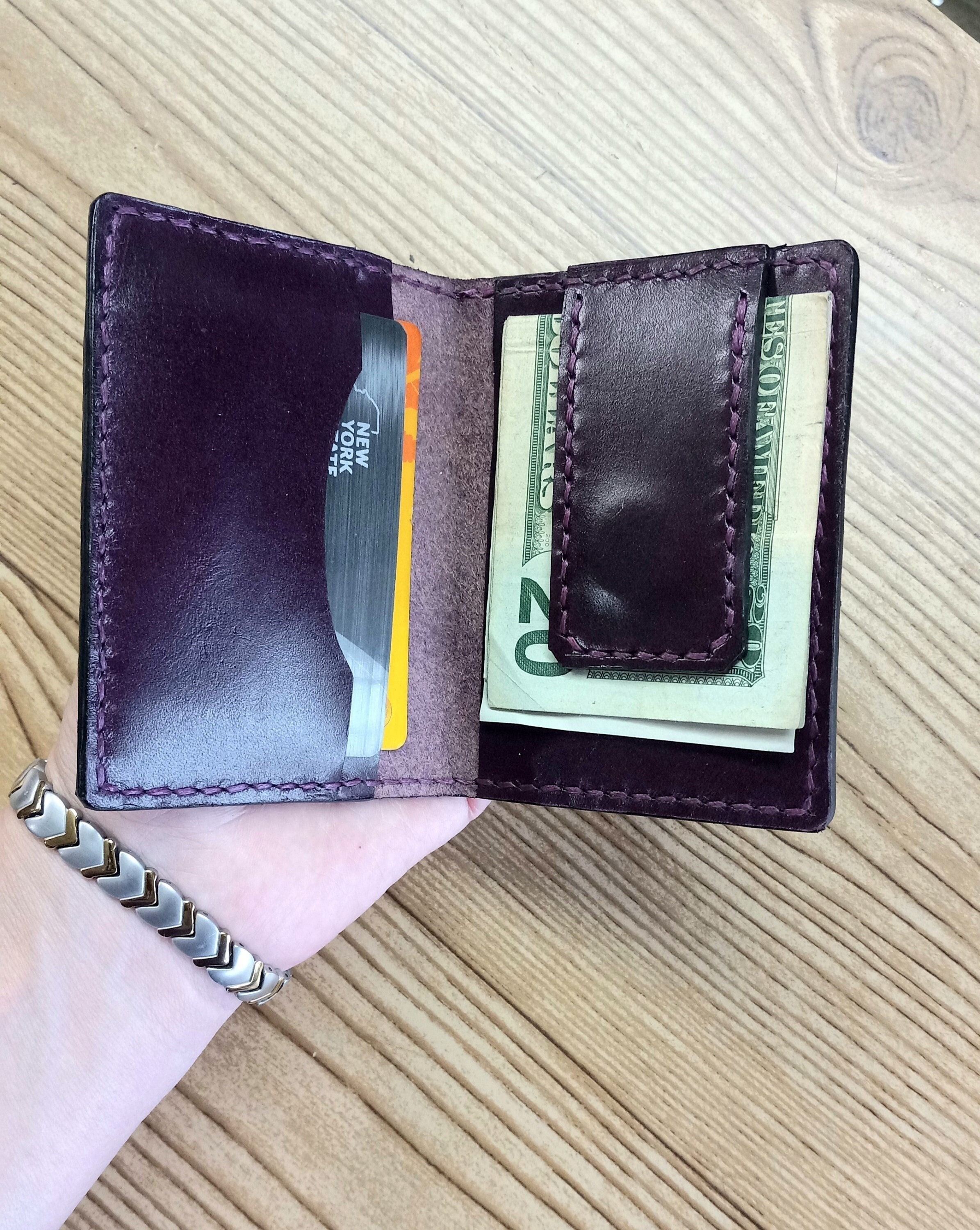Leather Magnetic Money Clip Wallet, Credit Card Holder, Card Holder ...