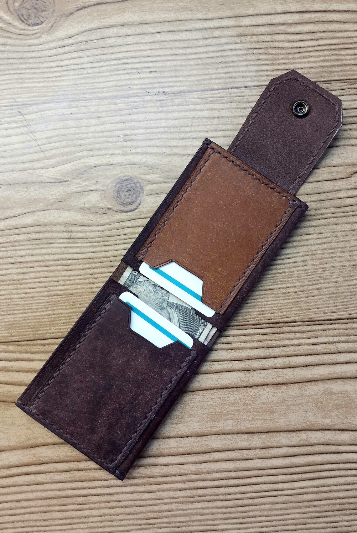 Compact Leather Wallet, Mini Bi-fold Wallet, Small Wallet for Men ...