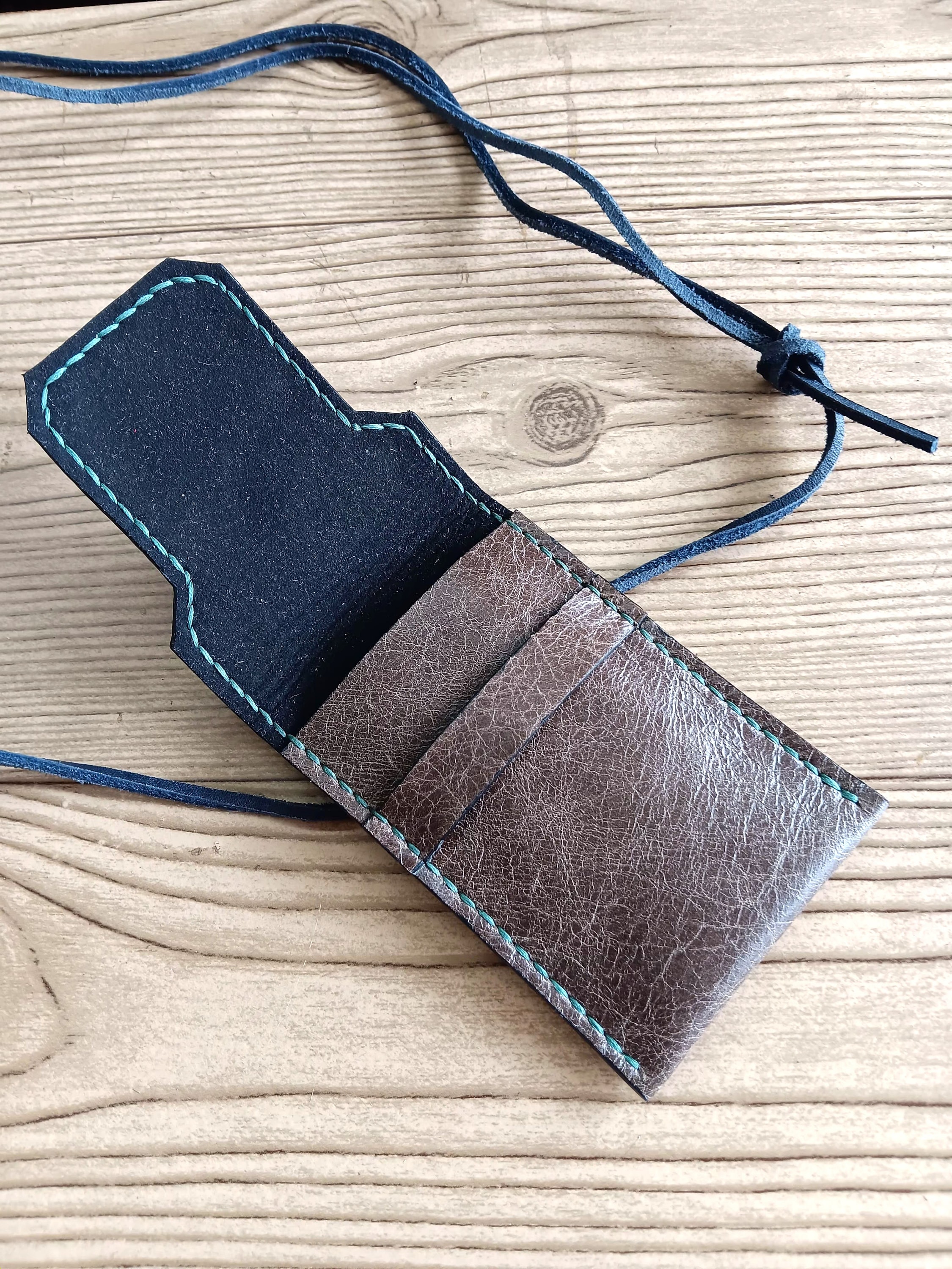 Leather Neck Pouch, Leather Neck Wallet, Coin Pouch, Handmade Neck ...
