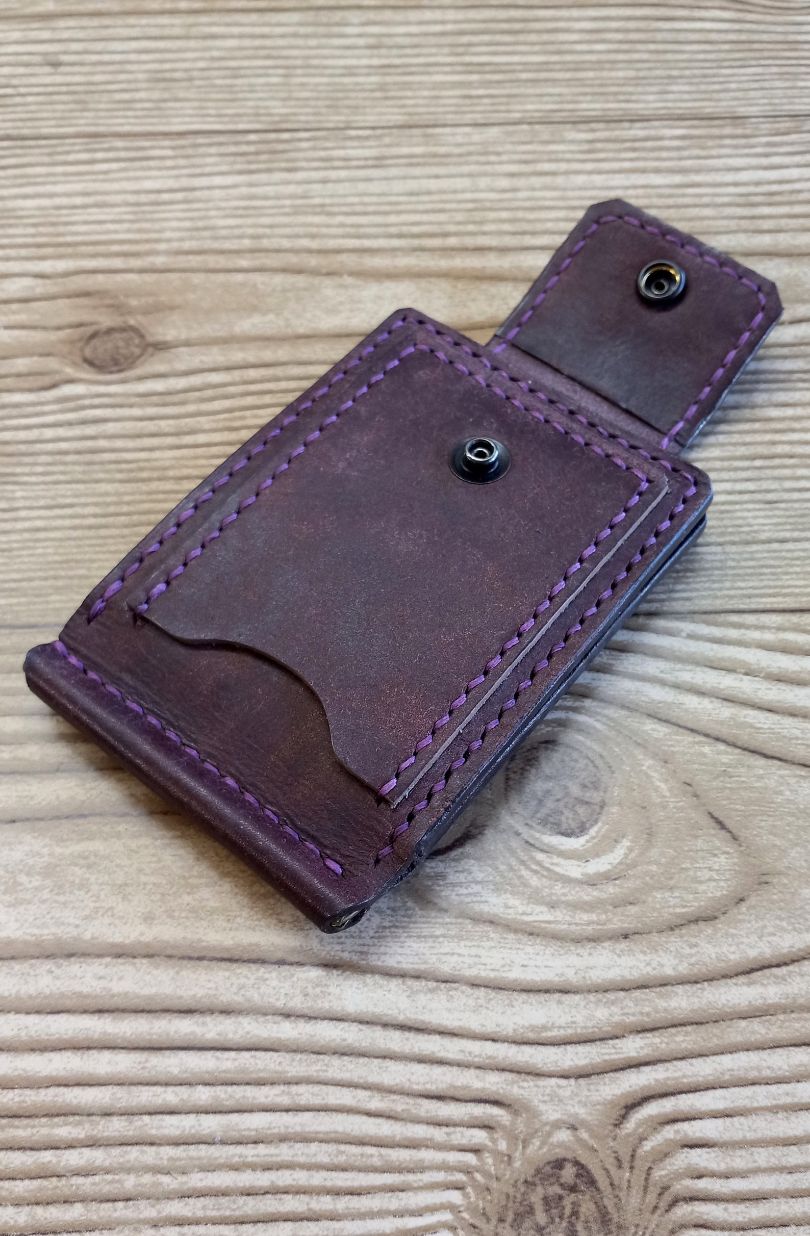 Leather Money Clip Wallet, Tobacco Leather Wallet for Men, Front Pocket ...