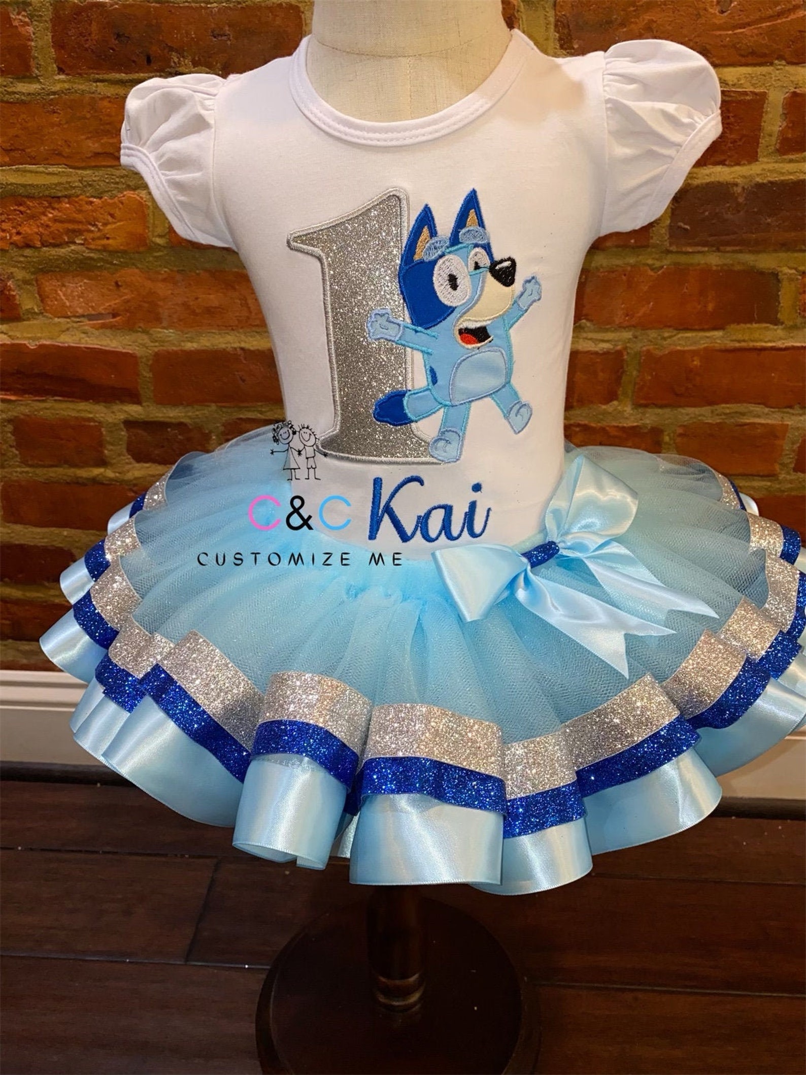 Bluey Birthday Tutu outfit Bluey party outfit Blue on blue | Etsy