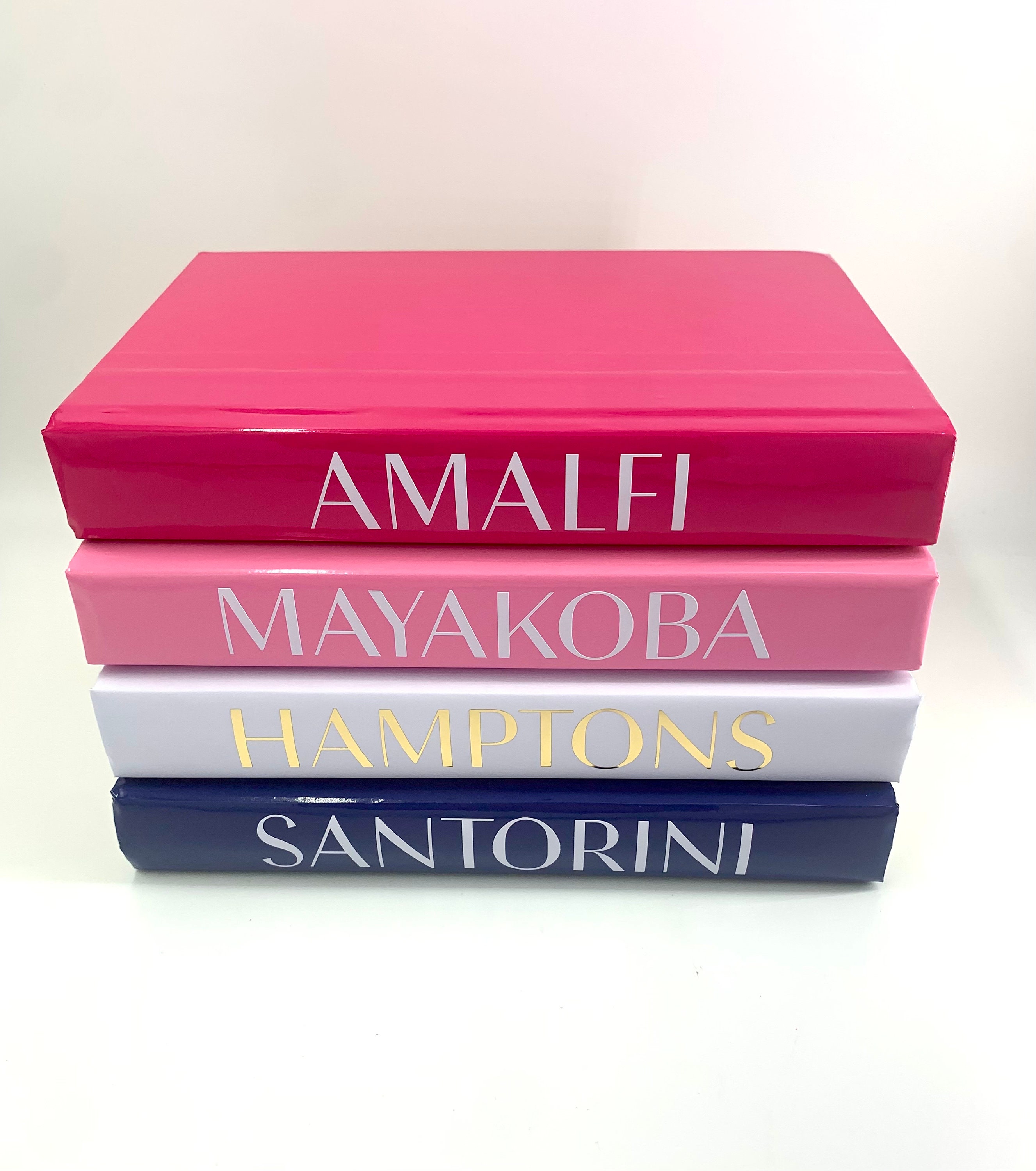 Pink Personalized Decorative Books | Customizable Coffee Table Book Set ...