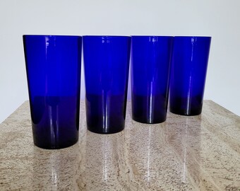 Libby vintage cobalt blue pint glasses Kitchen & Dining Drink & Barware ...
