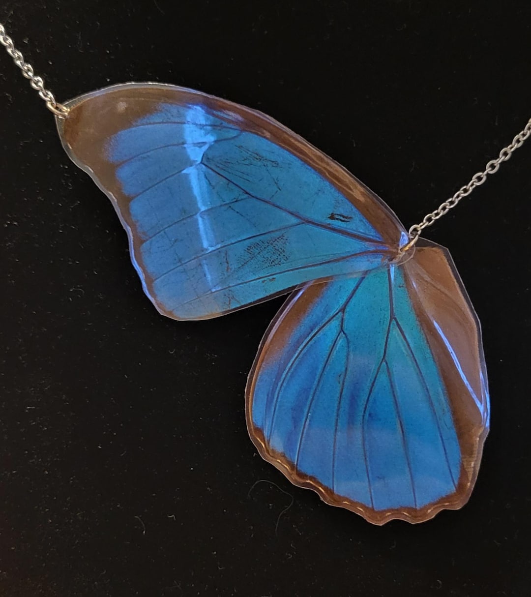 Blue Morpho Butterfly Necklace - Etsy