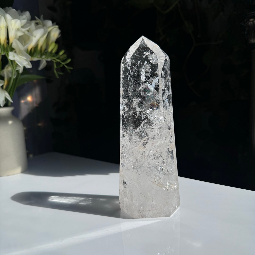Large Clear Quartz- Clear Quartz Tower -large Clear Quartz Point -clear ...