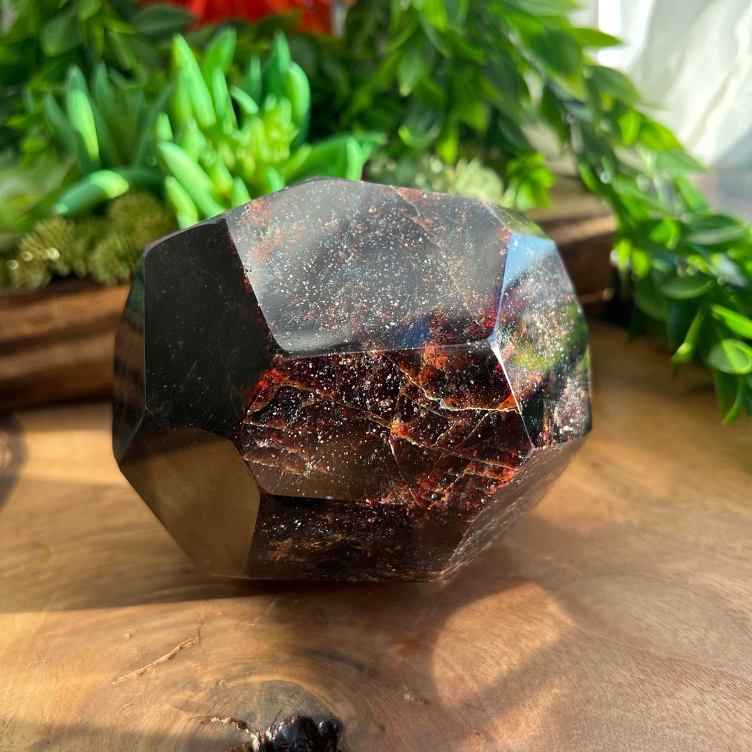 Large Garnet Crystal Garnet Freeform Faceted Garnet Stone Garnet ...