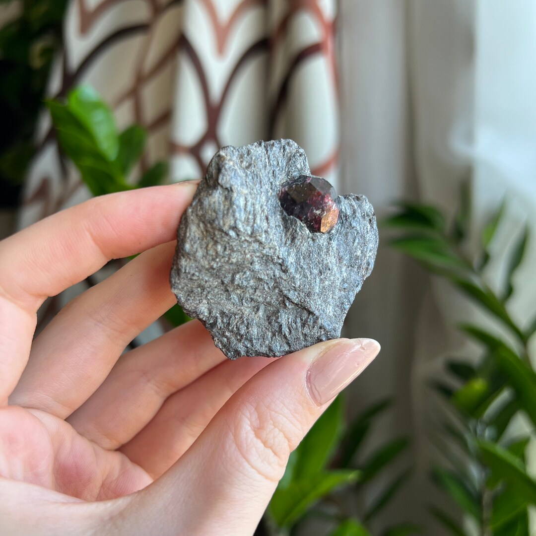 Natural Garnet Specimen, Garnet in Mica, Small Garnet Freeform, Garnet ...