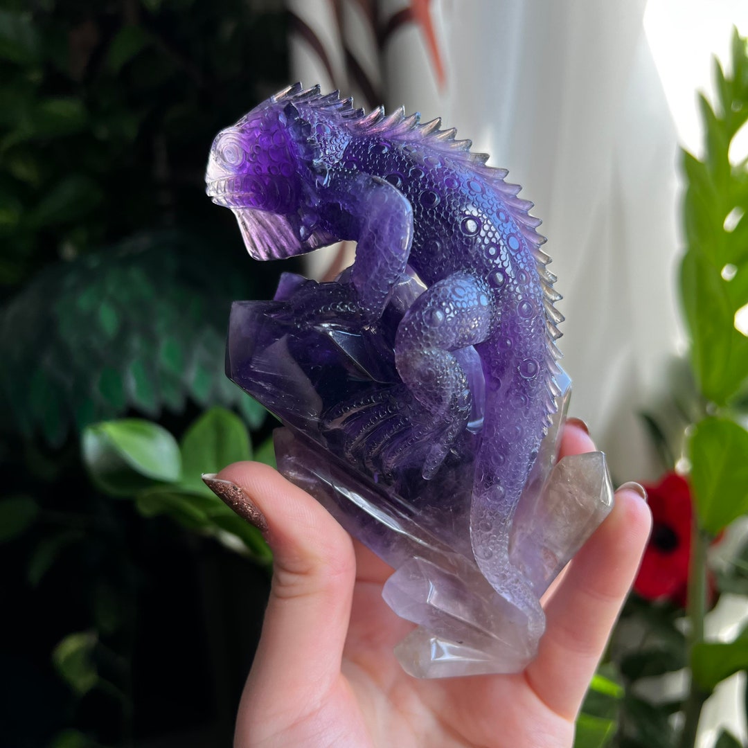 Amethyst Lizard, Amethyst Lizard Carving, Crystal Lizard, Hand Carved ...