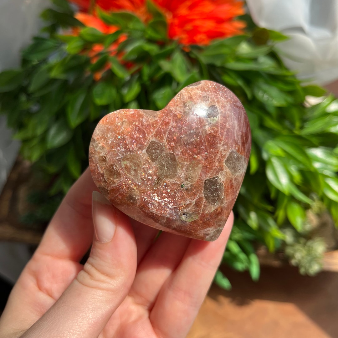 Sunstone Heart, Confetti Sunstone, Polished Sunstone, Flashy Sunstone ...