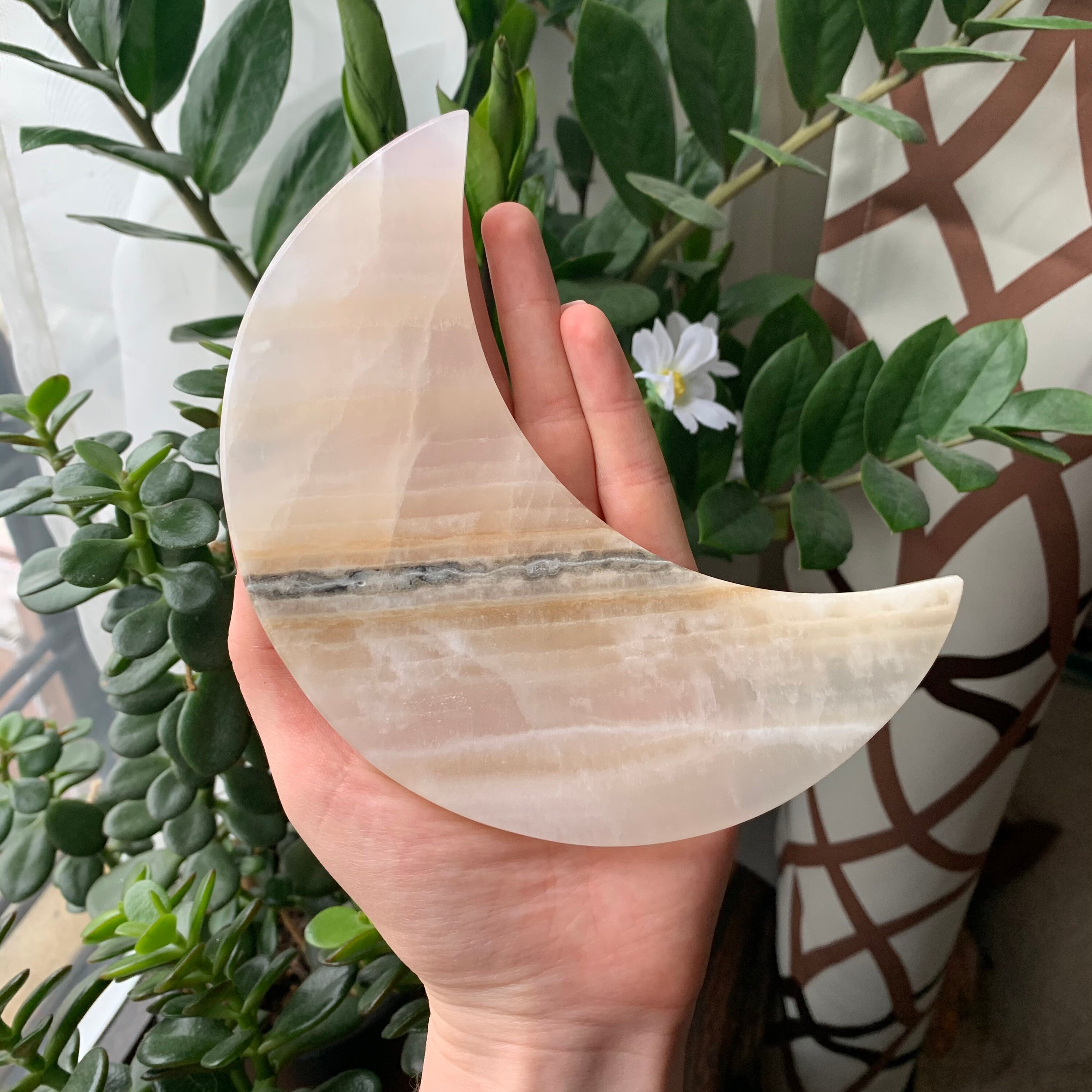 Rocks & Geodes Home & Living Home Décor banded onyx crystal moon ...