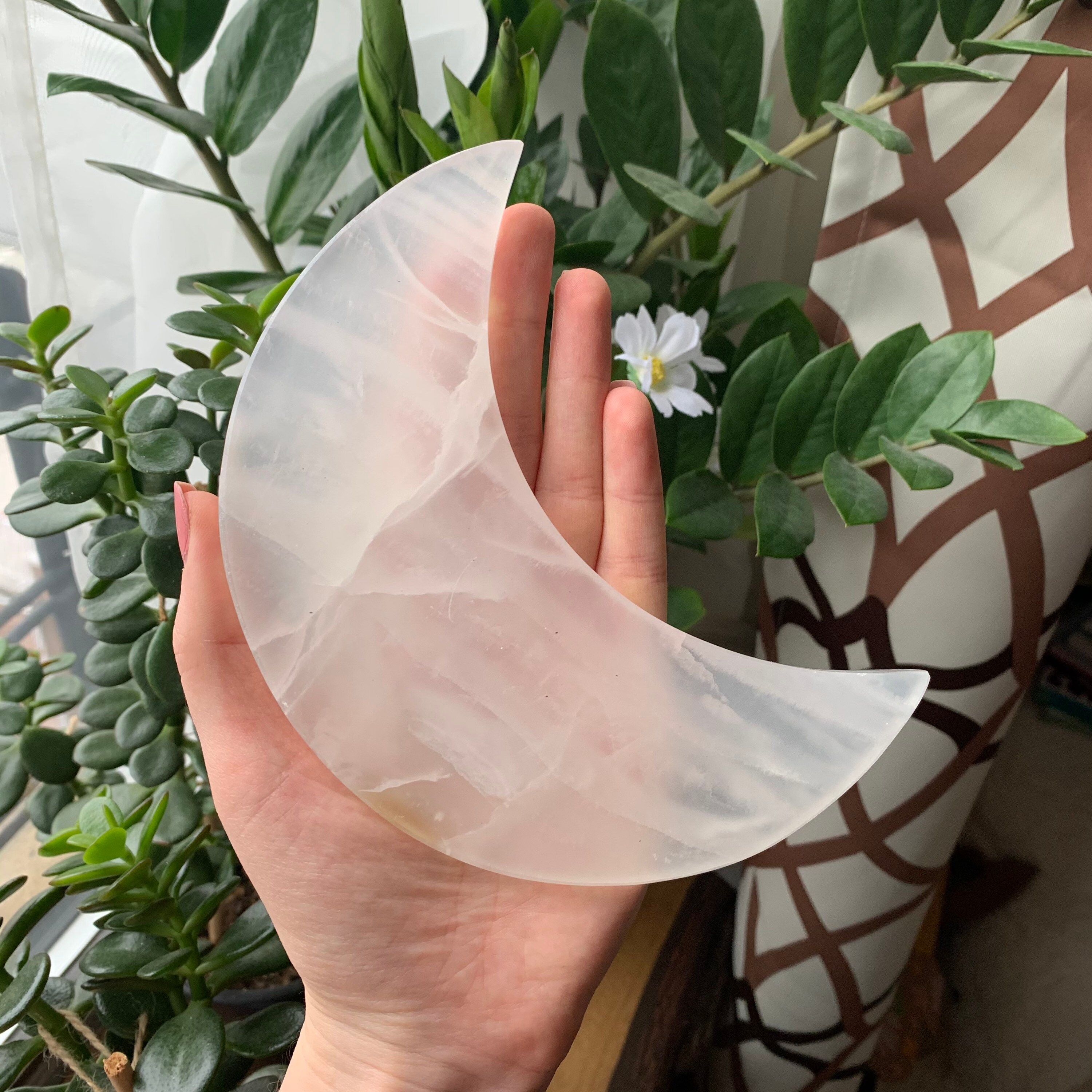 Banded Onyx moon plate onyx moon crystal moon charging | Etsy