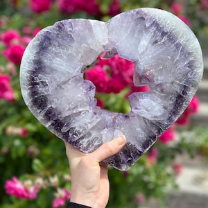 Huge Amethyst Heart, Amethyst Crystal Heart, Amethyst Heart Cluster ...