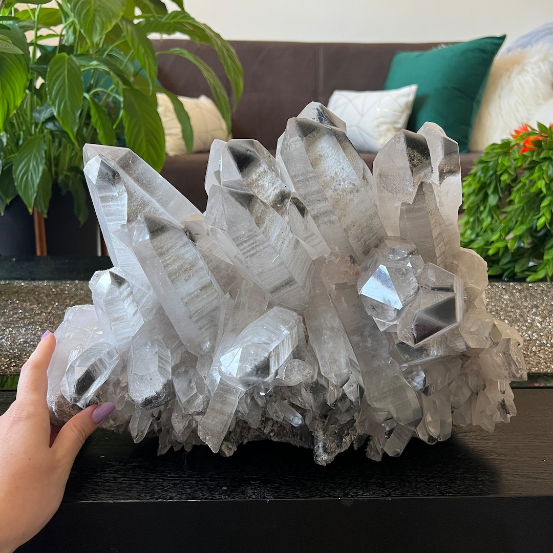 Black Phantom Quartz, Black Phantom Quartz Cluster, RARE HUGE 50 Pound Black Phantom Quart ...