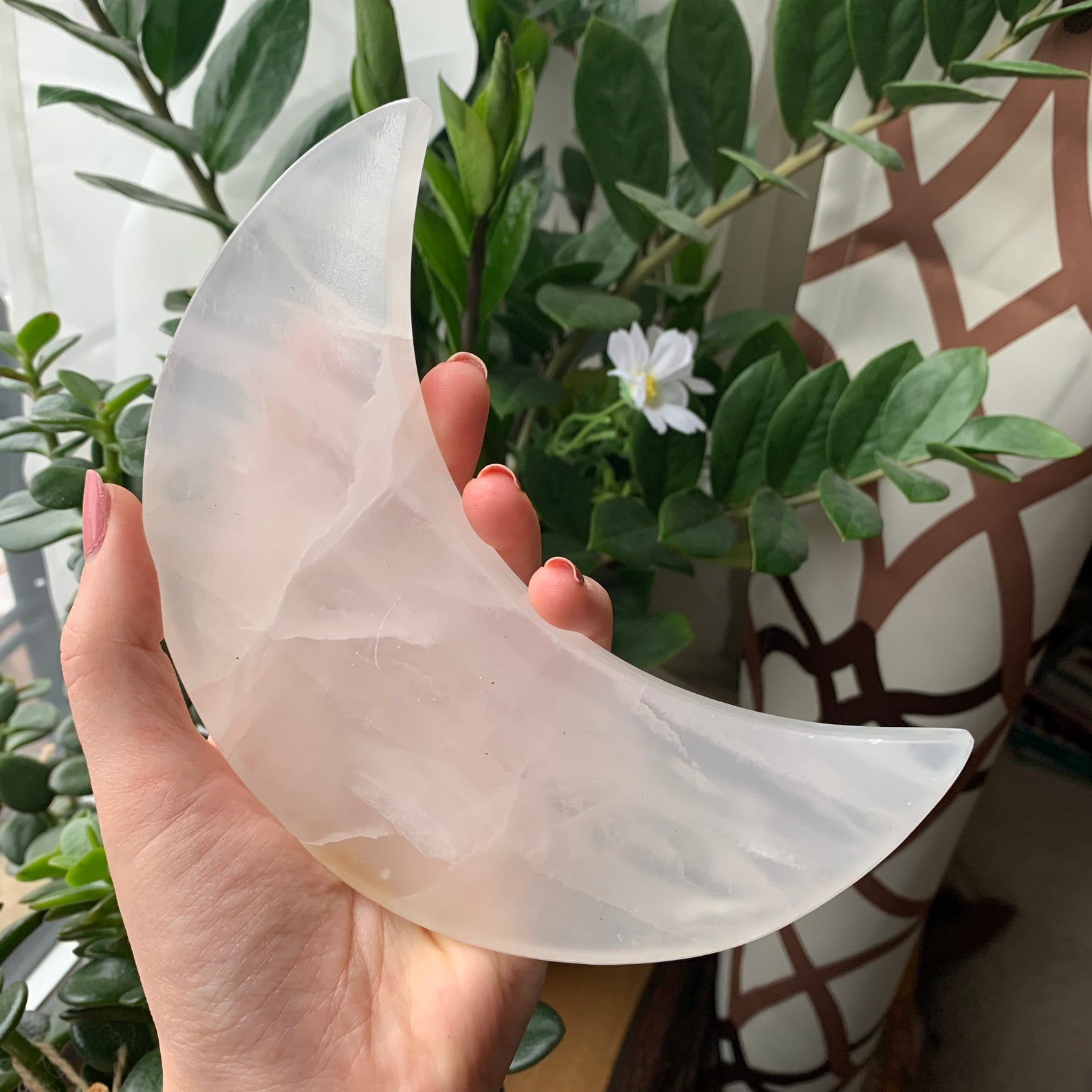 Banded Onyx moon plate onyx moon crystal moon charging | Etsy