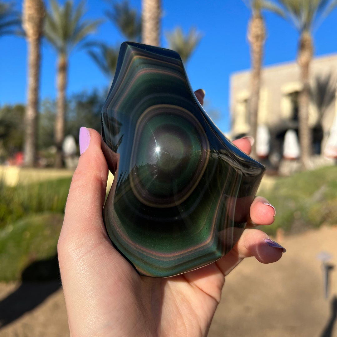 Rainbow Sheen Obsidian, Obsidian Freeform, Rainbow Sheen Obsidian ...