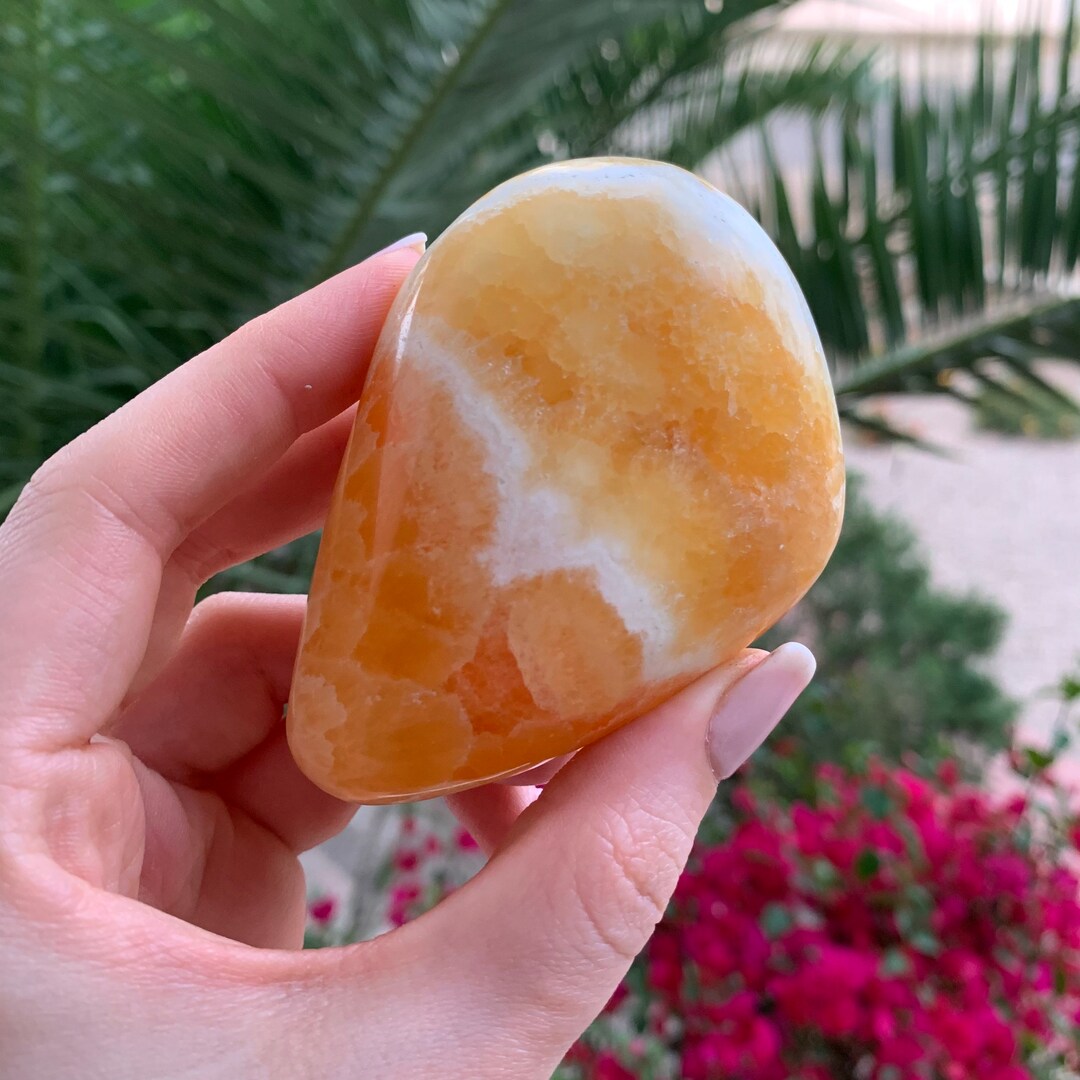 Orange Calcite Freeform, Orange Calcite Large Palm Stone, Juicy Orange Calcite, Orange Calcite ...