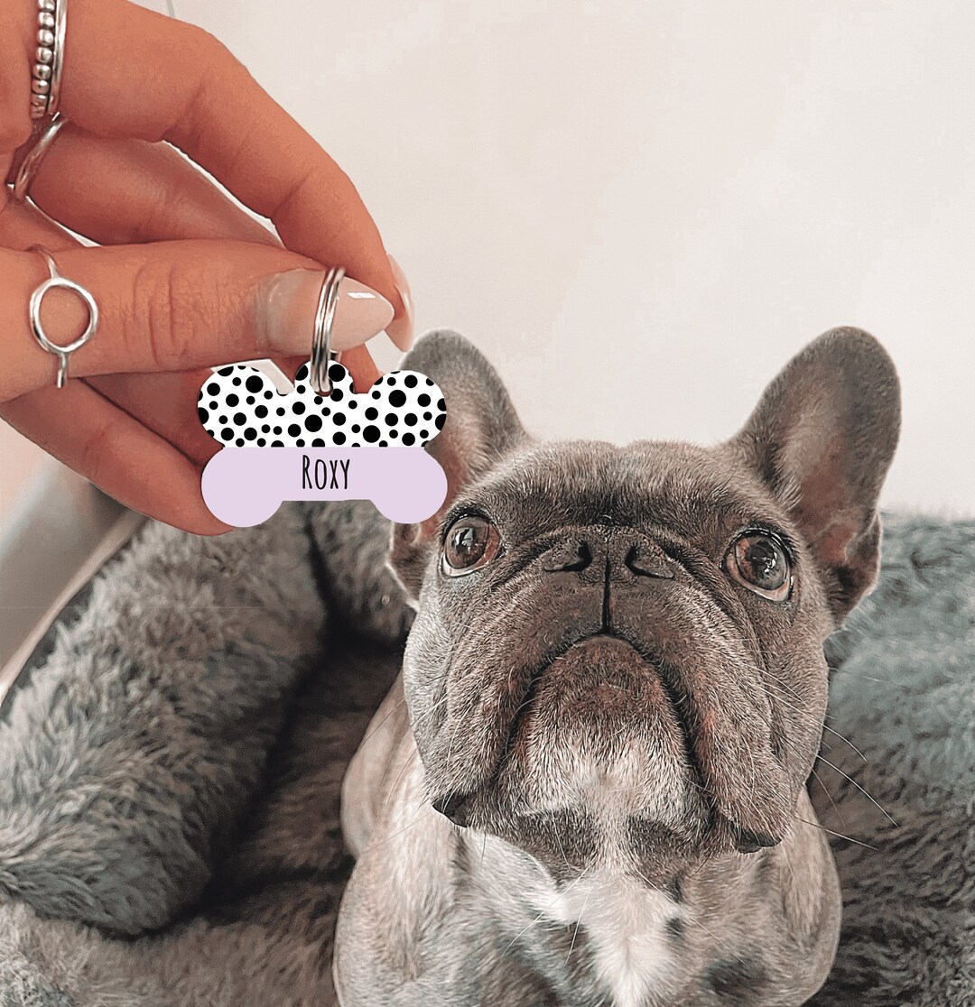 Personalised Name Purple Dog Tag | Custom Pet Tag | Tag for Dogs | Pet ...