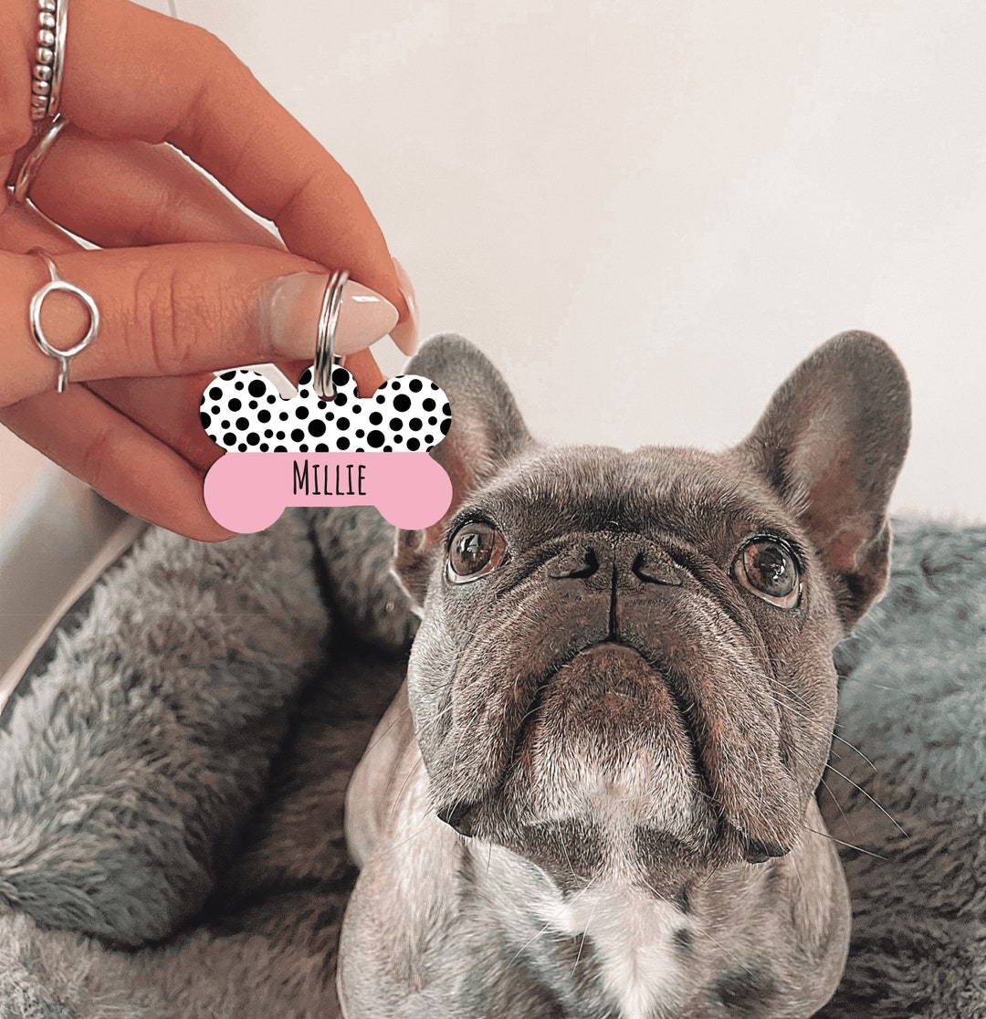 Personalised Name Pink Dog Tag | Custom Pet Tag | Tag for Dogs | Pet ID ...
