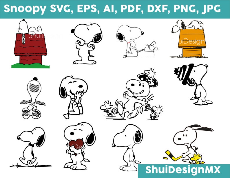 Snoopy. Ai. Dxf. Eps. Jpg. Pdf. Png. Svg | Etsy