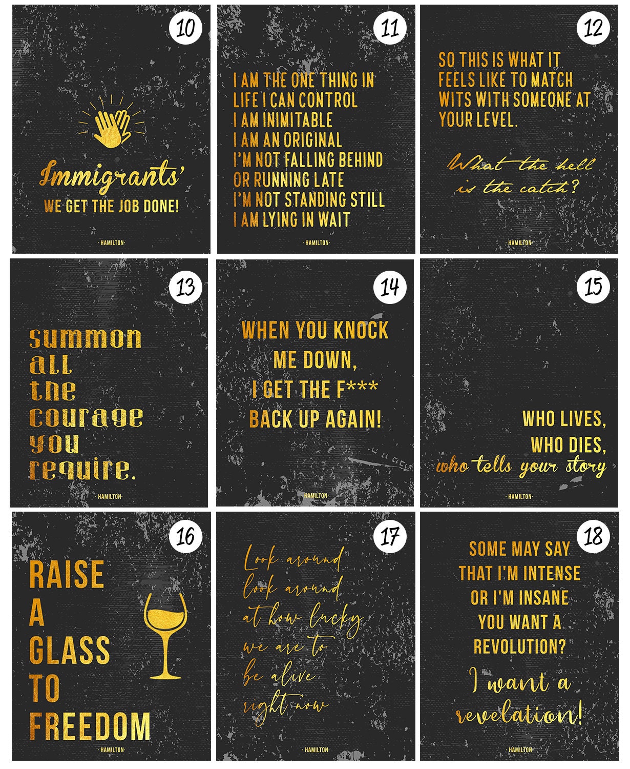 Hamilton Quote Posters Hamilton Fan Art Sets Hamilton - Etsy