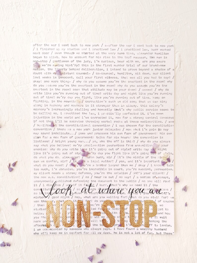 Hamilton Poster, Non-stop Poster, Hamilton Musical Art, Hamilton Wall ...