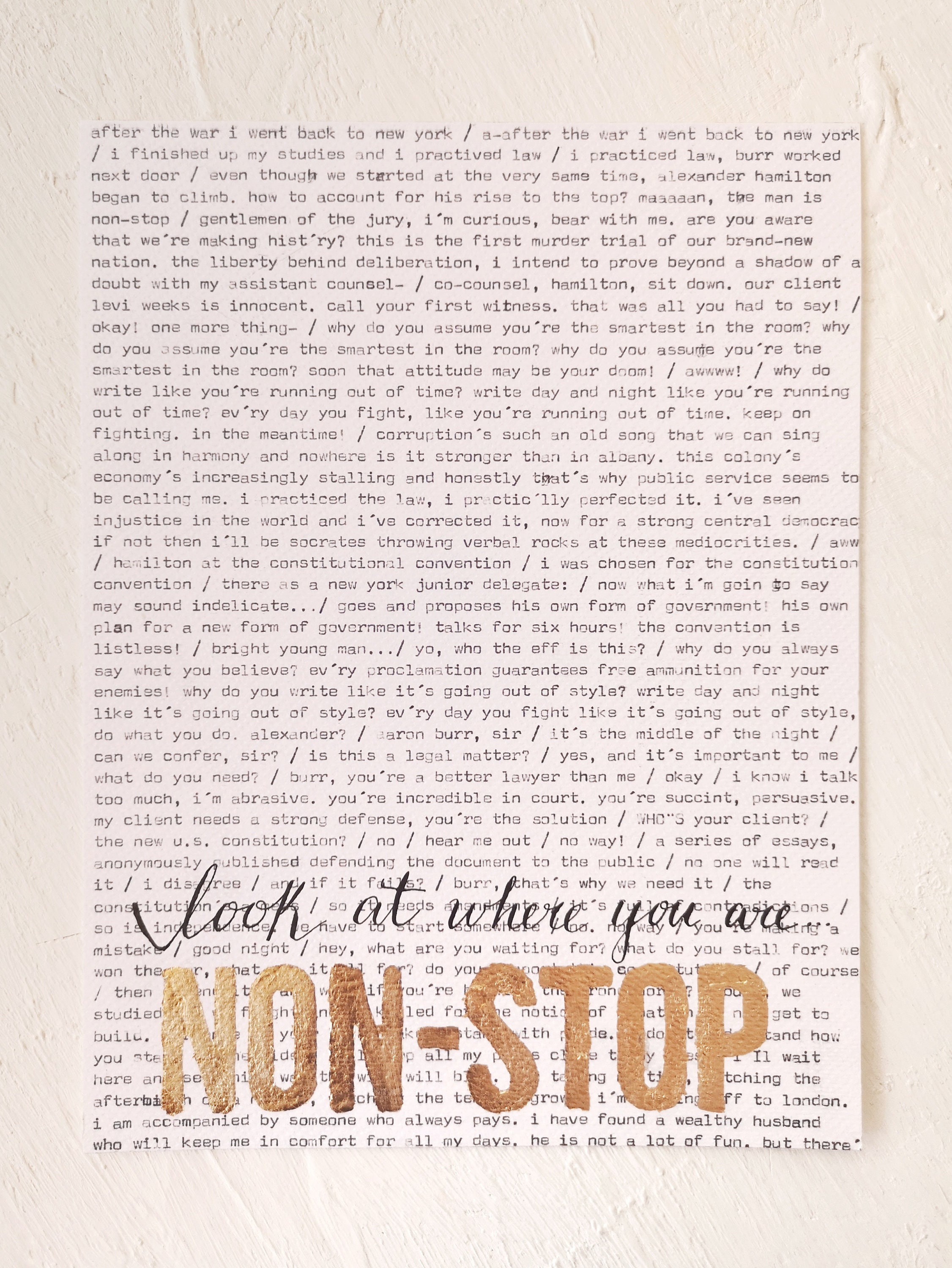 Hamilton Poster, Non-stop Poster, Hamilton Musical Art, Hamilton Wall ...