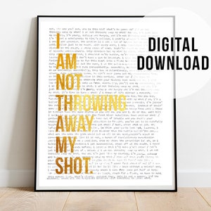 Digital Download of Hamilton's Lyrics for "my Shot" on the Background ...
