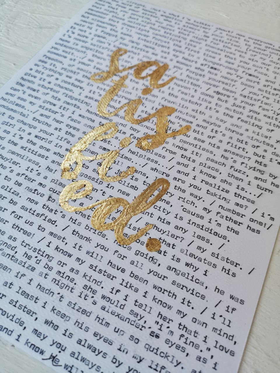 Digital Download Hamilton lyrics for Satisfied | Etsy