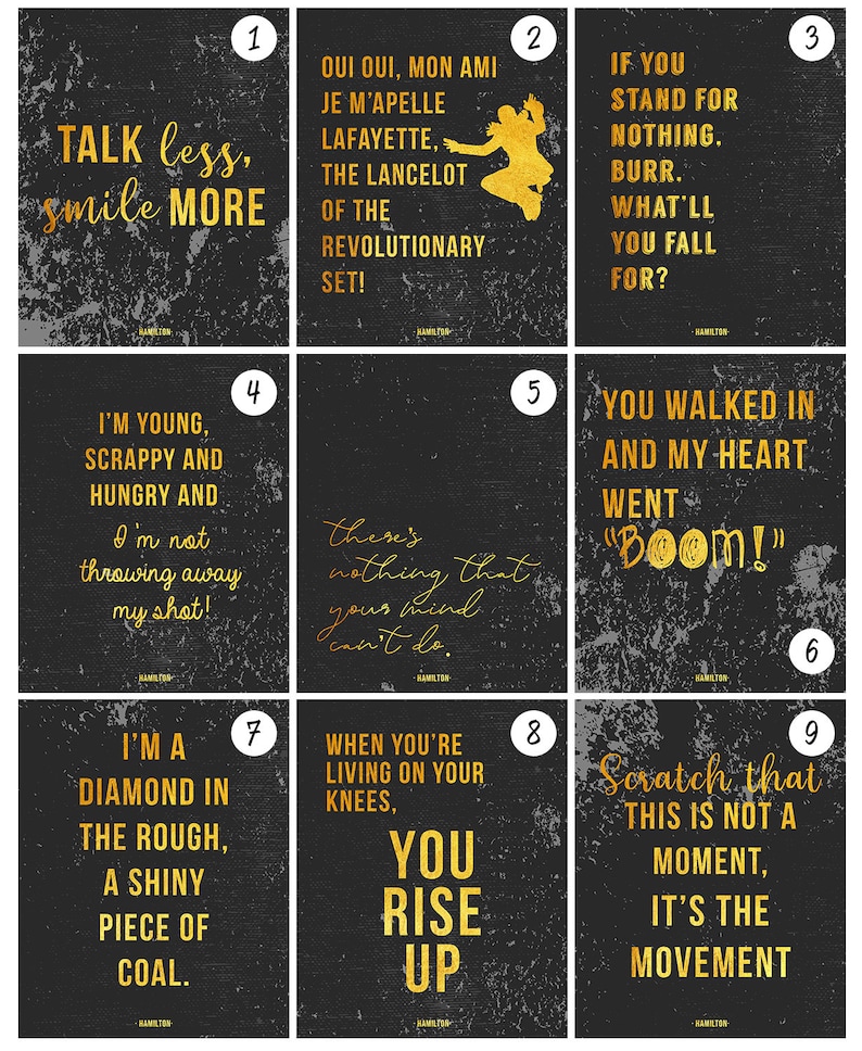 Hamilton Quote Posters Hamilton Fan Art Sets Hamilton - Etsy
