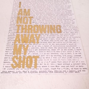 Hamilton Lyrics for "my Shot" Hand Typed on Typewriter, Hamilton Poster ...