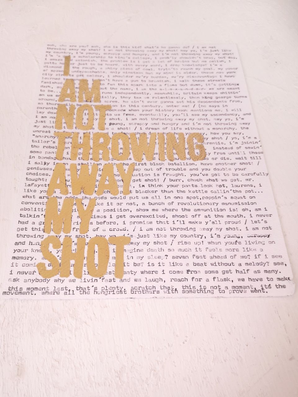 Hamilton Lyrics for my Shot Hand Typed on - Etsy