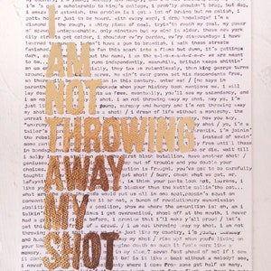 Hamilton Lyrics for "my Shot" Hand Typed on Typewriter, Hamilton Poster ...